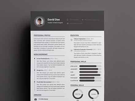Free 2 Column Resume Template Psd