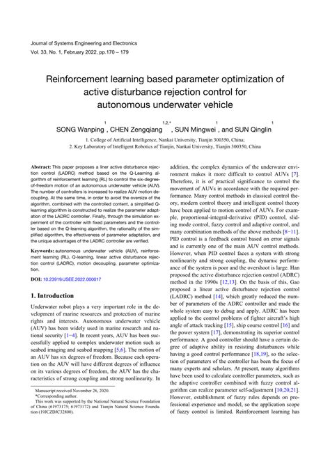 Pdf Reinforcement Learning Based Parameter Optimization Of Active