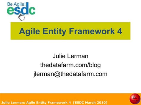 Julie Lerman Agile Entity Framework March 2010 Pptx