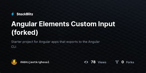 Angular Elements Custom Input Forked Stackblitz