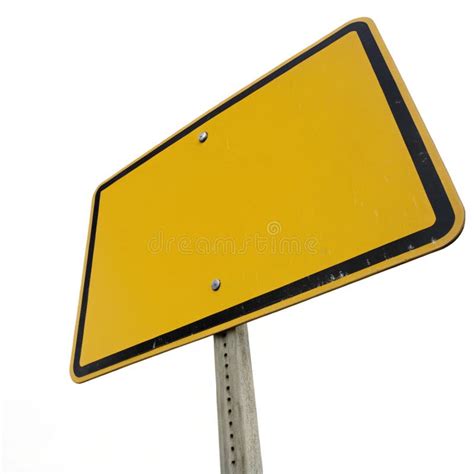 Blank Generic Caution Sign Isolated On White Background Stock
