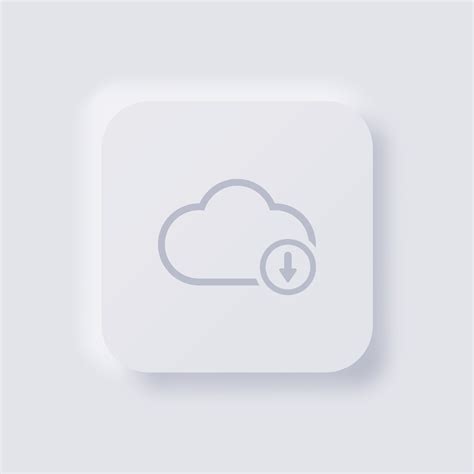 Cloud Icon With Arrow Symbol White Neumorphism Soft Ui Design For Web Design Application Ui