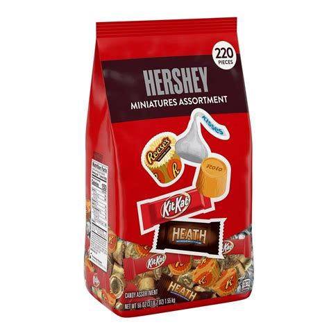 Hershey Assorted Chocolate Miniatures Candy Bulk Bag 55 Ounce 220