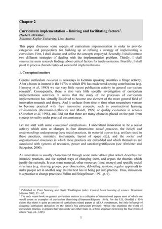 Curriculum Implementation PDF Education
