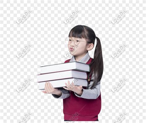 책을 들고 어린 소녀 Png 일러스트 무료 다운로드 Lovepik