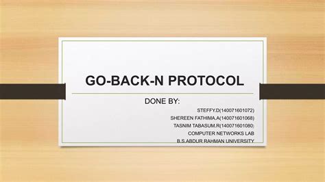 Go Back N Protocol Pptx Computer Networking Computing