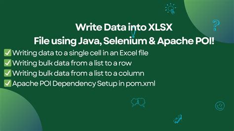 Write Data Into Excel Xlsx In Java Selenium Using Apache Poi Write