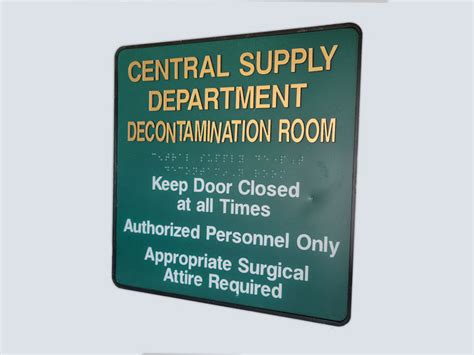 Sign Medium Central Supply Dpt Decontamination Rm 95 X 95 A