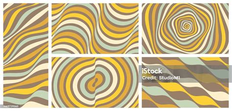 정사각형 내의 컬러 추상 사각형 물결 모양의 곡선 리본이 있는 동적 템플릿입니다 파급 효과가있는 패턴 광학 예술 그림입니다 표지 디자인 템플릿입니다 브로셔 포스터 배너에 대