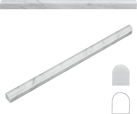 Retheno Carrara White 12 Pack Of 35x12 Marble Pencil Liner Tile