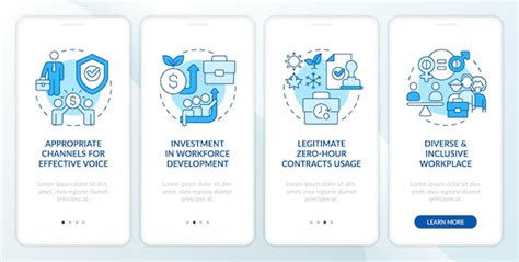 Premium Vector Fair Employment Practices Blue Onboarding Mobile App