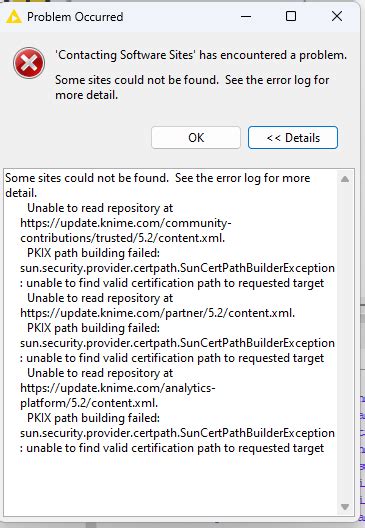 Error Message When Trying To Install Extensions Knime Extensions Knime Community Forum