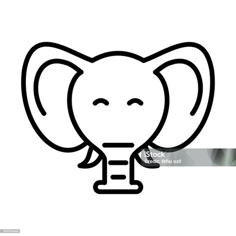 코끼리 코끼리 얼굴 아이콘 로고 디자인 벡터 템플릿 그림 기호 및 기호 픽셀 완벽 0명에 대한 스톡 벡터 아트 및 기타 이미지 0명 검은색 귀여운 Istock