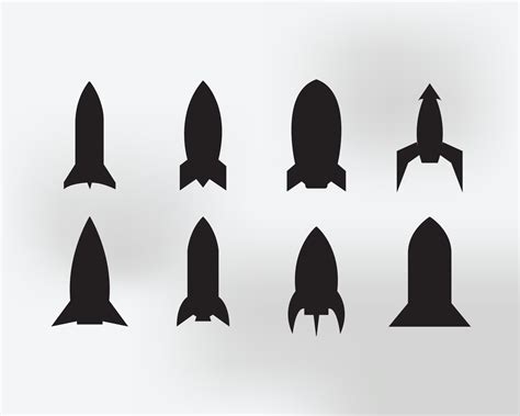 Vector Set Of Rocket Silhouette 19484210 Vector Art At Vecteezy
