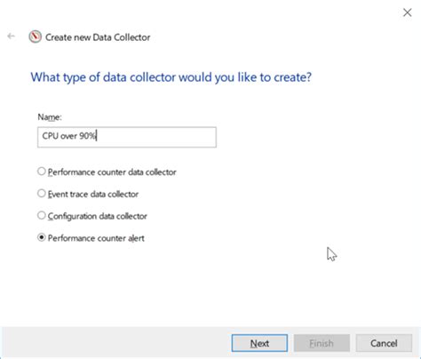 Create Windows Performance Monitor Counter Alert From Data Collector