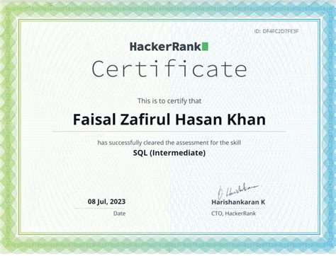 faisal khan on linkedin sql hackerrank share intermediate experience