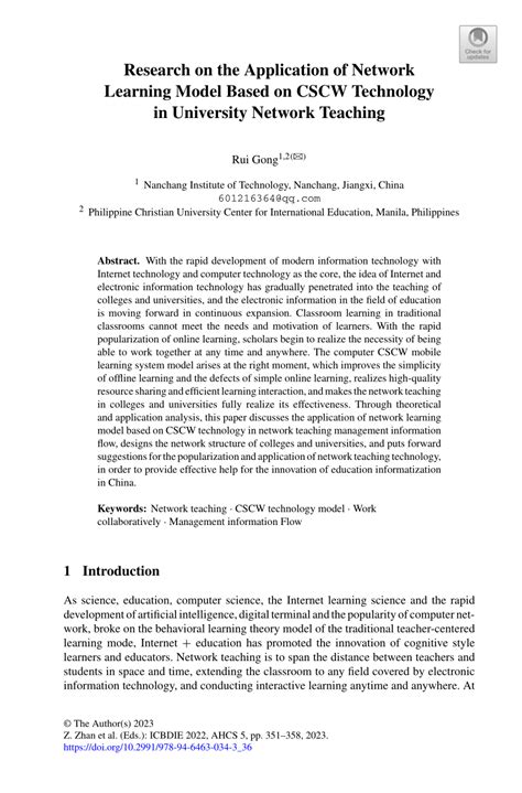 Pdf Research On The Application Of Network Learning Model Based On