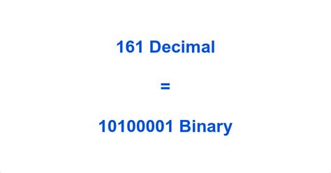 161 In Binary How To Convert 161 To Binary