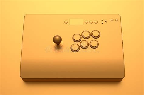 Vintage Arcade Stick With Joystick With Gold Chrome Texture Stock Illustration Illustration Of