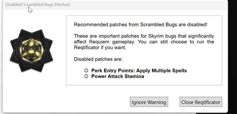 Another Issue With New Requiem Install Cant Find Disabled Patches R