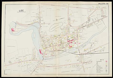 Lee Massachusetts Antique Map 1904 — Museum Outlets