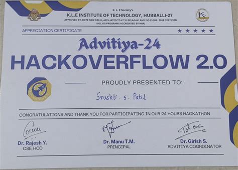 Srushti Patil On Linkedin Hackoverflow2 Kle Advitiya2k24 Kle