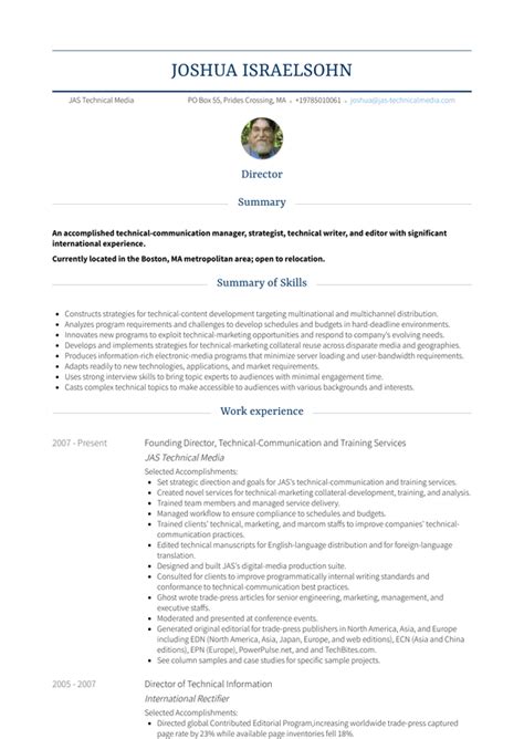 Technical Resume Samples And Templates VisualCV