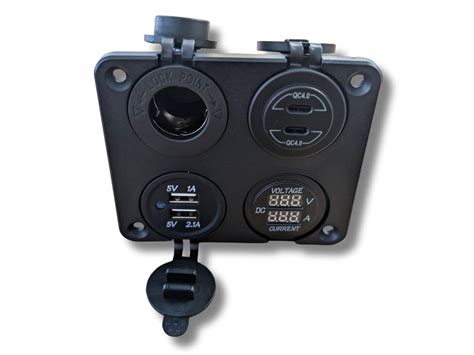 12v Socket Double C Charger Double Usb And Digital Battery Voltmeter And Amp Meter With Quad