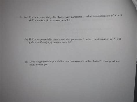 Solved 6 A If X Is Exponentially Distributed With