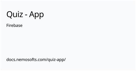 Firebase Quiz App