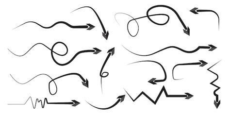 Premium Vector Line Arrow Vector Icon Set In Thin Line Style