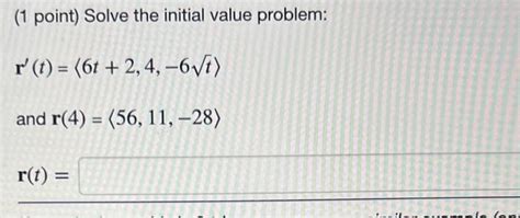 solved 1 point solve the initial value problem