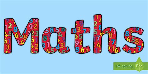 Black And White Red Maths Display Lettering Teacher Made