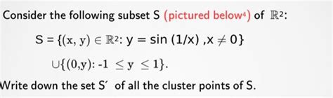 Solved Consider The Following Subset S Pictured Below Of Chegg