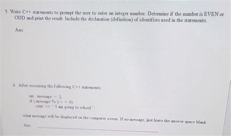 Solved After Executing The Following C Statements Int Chegg