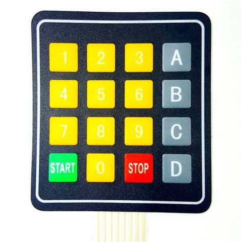 Jual Keypad Membrane Switch Button X Key Yellow Numeric Button Start Stop A B C D Matrix