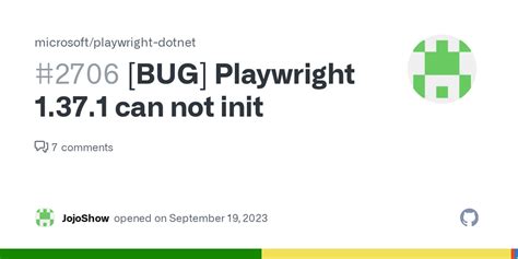 Bug Playwright 1371 Can Not Init · Issue 2706 · Microsoft