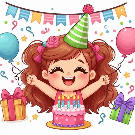 Girl Birthday Cake Clip Art Birthday Cake Png Design Hand Drawn
