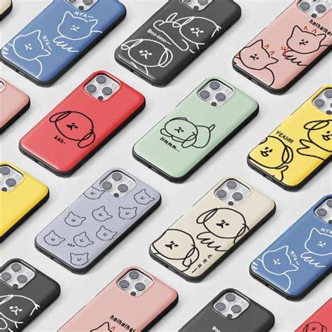 [fix] 디자인 마그네틱 도어 범퍼 케이스[낙서개 낙서냥] 23400 00원 55개 기종 호환 16가지 색상