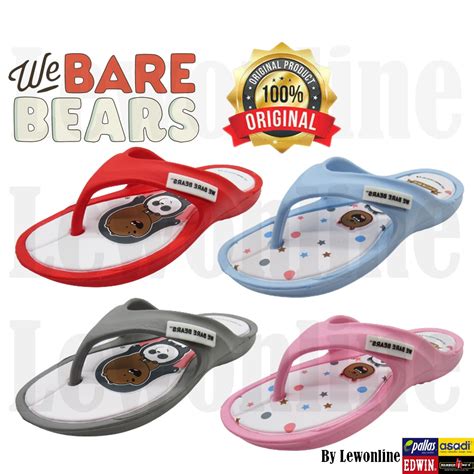 We Bare Bears Kid S Flip Flop BB1380285 BB1380286 Shopee Malaysia