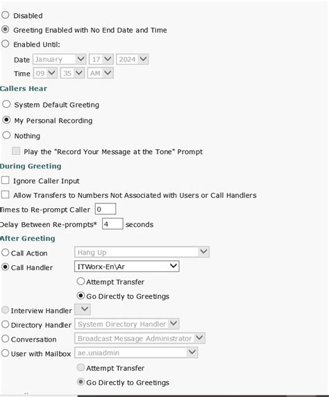 Call Handler Not Working Cisco Community