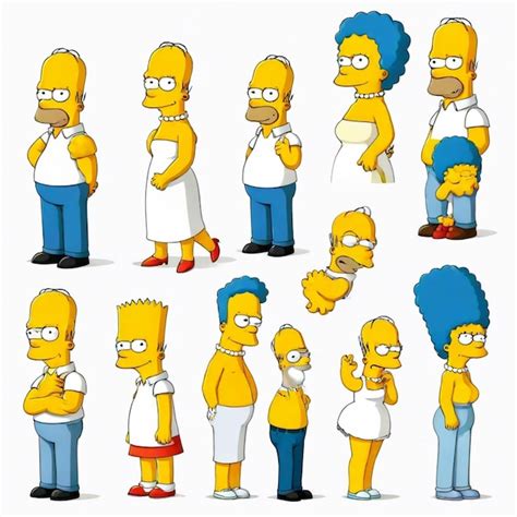 Simpsons Vector Set White Background Isolated A High Qual Premium Ai