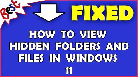 Hidden Folders Windows 11 At Jennifer Vidal Blog