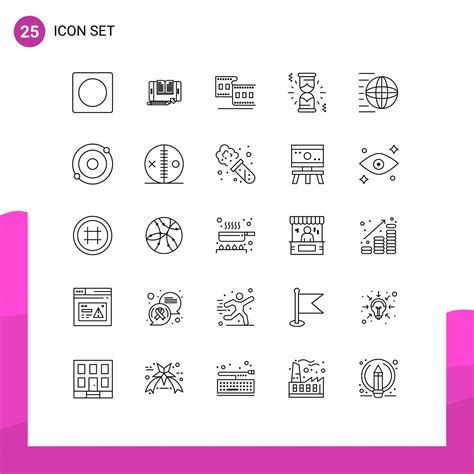 User Interface Pack Of 25 Basic Lines Of Logistic Waiting Tranfer