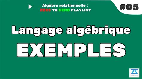 Algèbre Relationnelle Darija 05 Exemples Exercice Langage