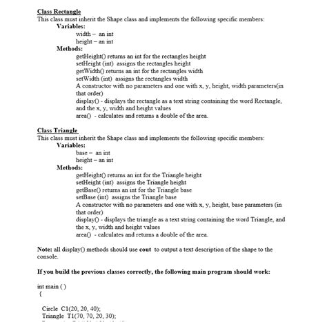 Solved Polymorphism Here Is The Following Set Of Classes You