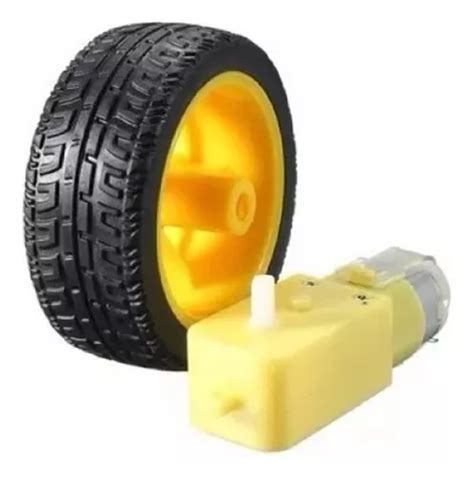 Motorreductor 3v 9v Llanta 65mm Motor Arduino Robot Carro