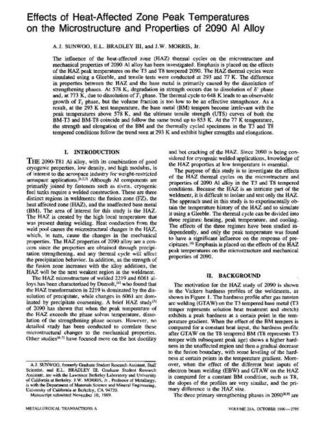 Pdf Effects Of Heat Affected Zone Peak Temperatures On The Microstructure And Properties Of