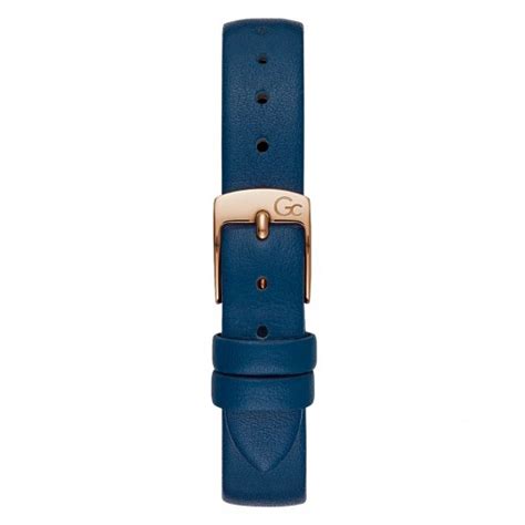 Buy Gc Watch Polished Rose Gold Case Blue Dial Blue Leather Strap