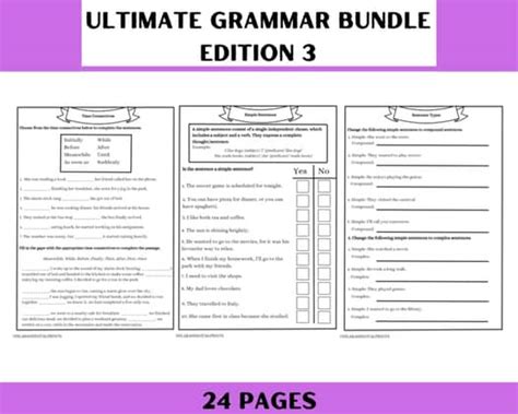Grammar Worksheet Bundle Volume 3 Interjection Article Sentence Type And More Grammar Worksheet Bundle Volume 3 Interjection Article Sentence Type And More